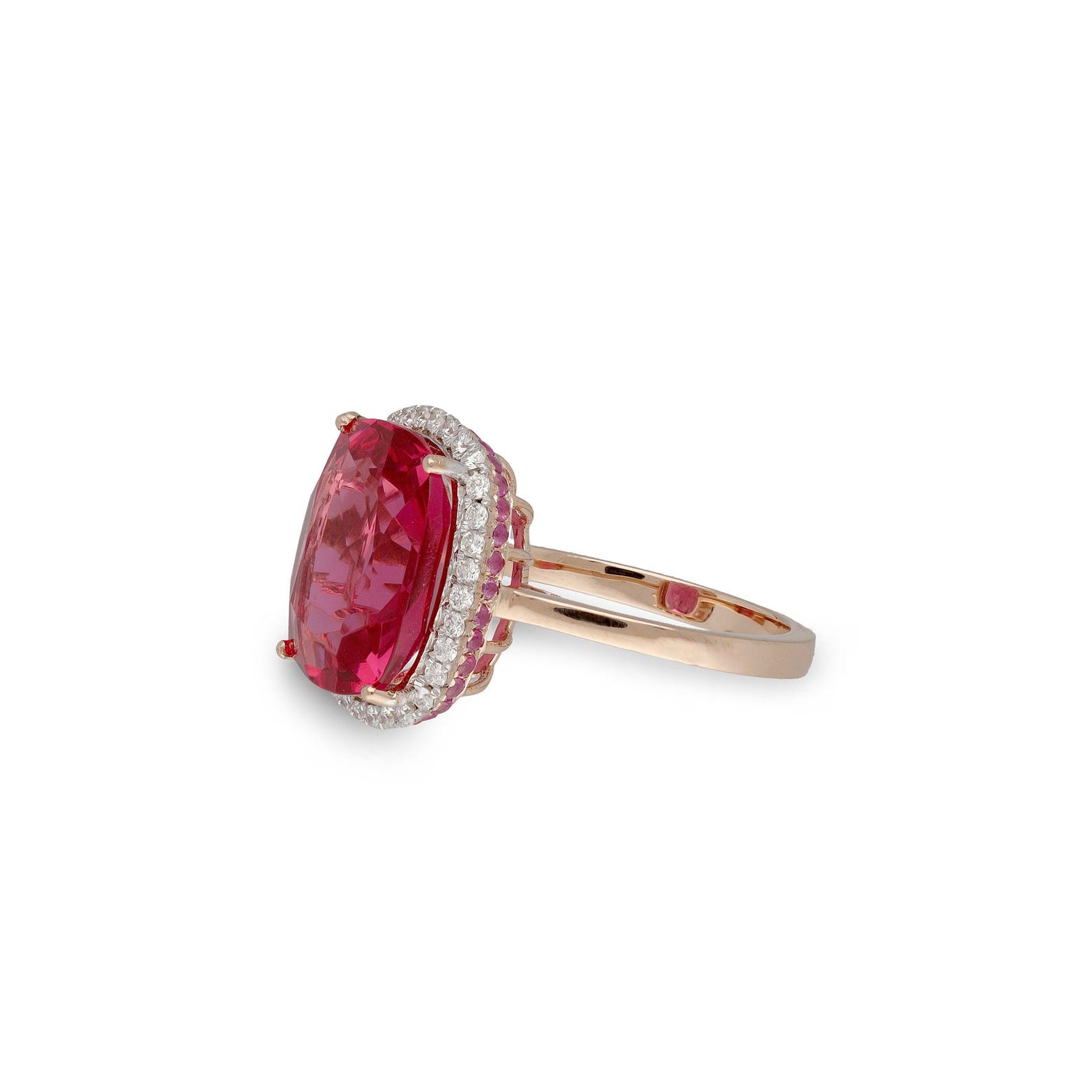 Anillo de piedra roja semipreciosa, joyería de oro de 18 quilates para ...
