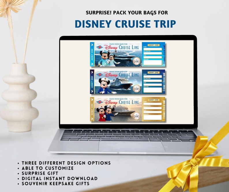 Personalized Graduation Gift Disney Cruise Trip Tickets - Editable ...
