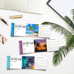 Printable Hawaii Boarding Pass: Customizable Trip Ticket - Instant ...