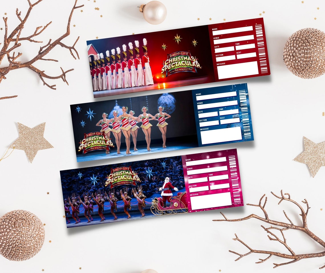 Printable CHRISTMAS SPECTACULAR Broadway Surprise Ticket. Editable ...