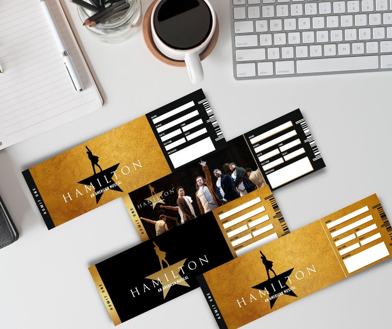 Hamilton Broadway Ticket: Printable Musical Surprise (editable PDF ...
