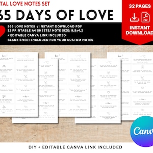 365 Love Notes / Valentine's Day Gift / Anniversary Gift / Birthday ...