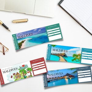 Maldives Surprise Boarding Pass: Editable Printable Ticket - Etsy