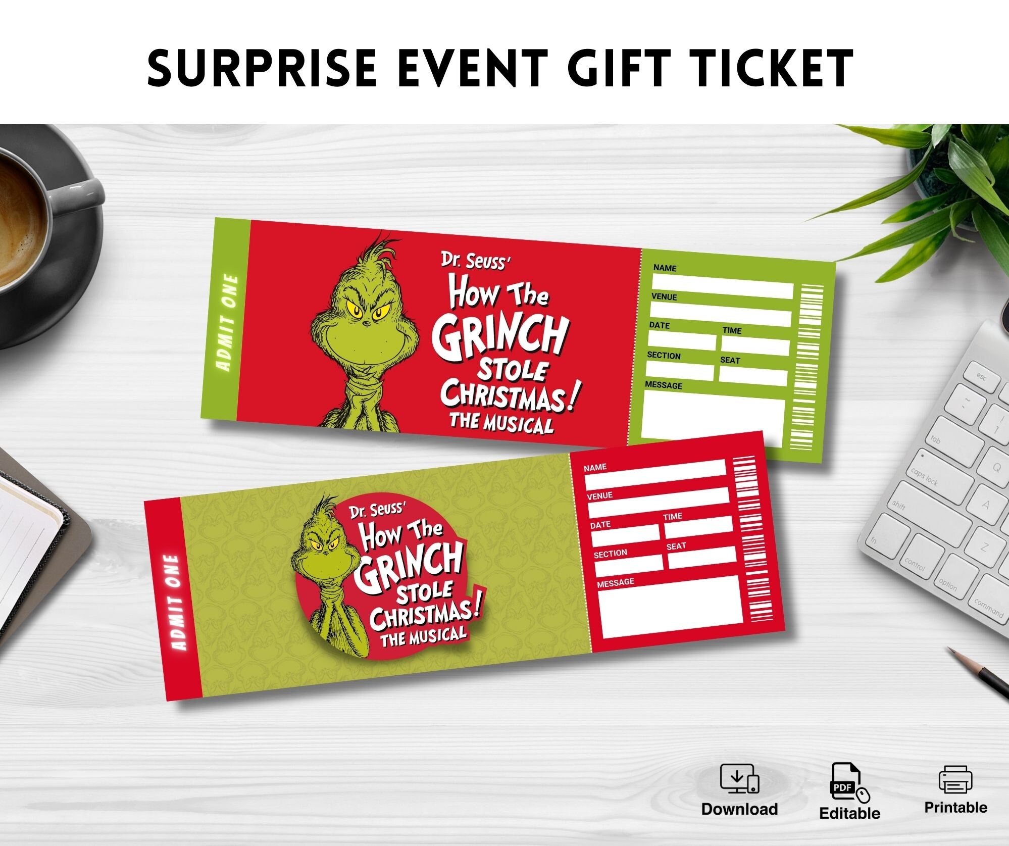 Printable How the GRINCH Stole Christmas BROADWAY Surprise - Etsy