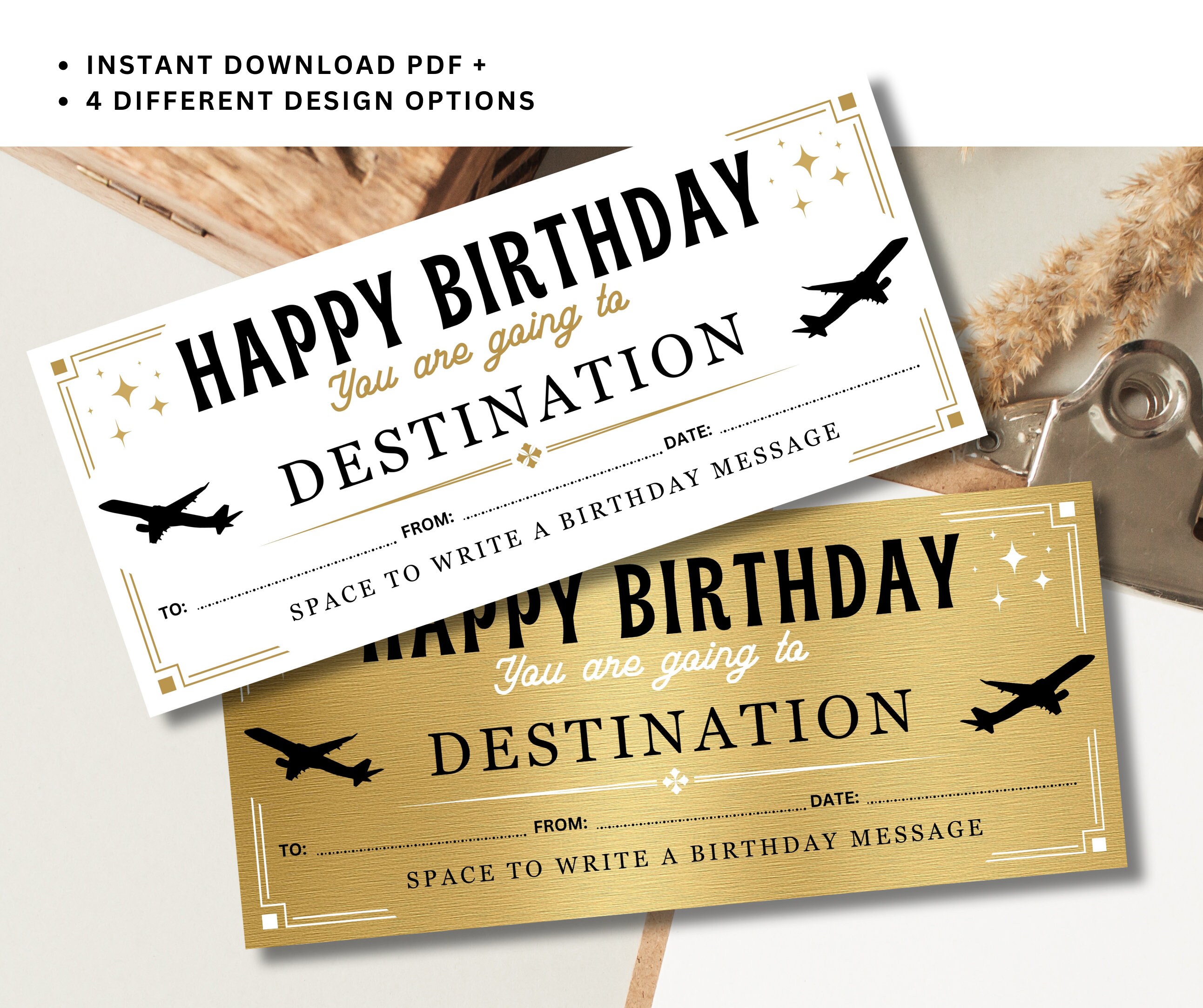 Geburtstagsüberraschungsgeschenk Bordkarte, Flugticket Vorlage ...