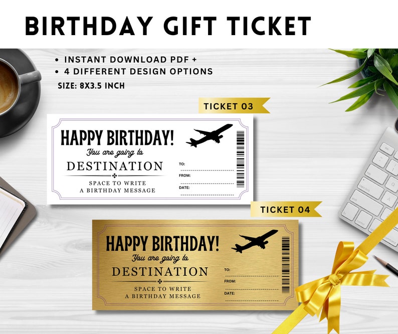 Geburtstagsüberraschungsgeschenk Bordkarte, Flugticket Vorlage ...