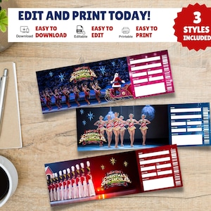 Printable CHRISTMAS SPECTACULAR Broadway Surprise Ticket. Editable ...