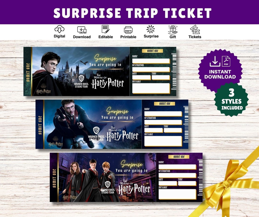 PRINTABLE Tour Surprise Trip Reveal Tickets – INSTANT Download PDF - Etsy