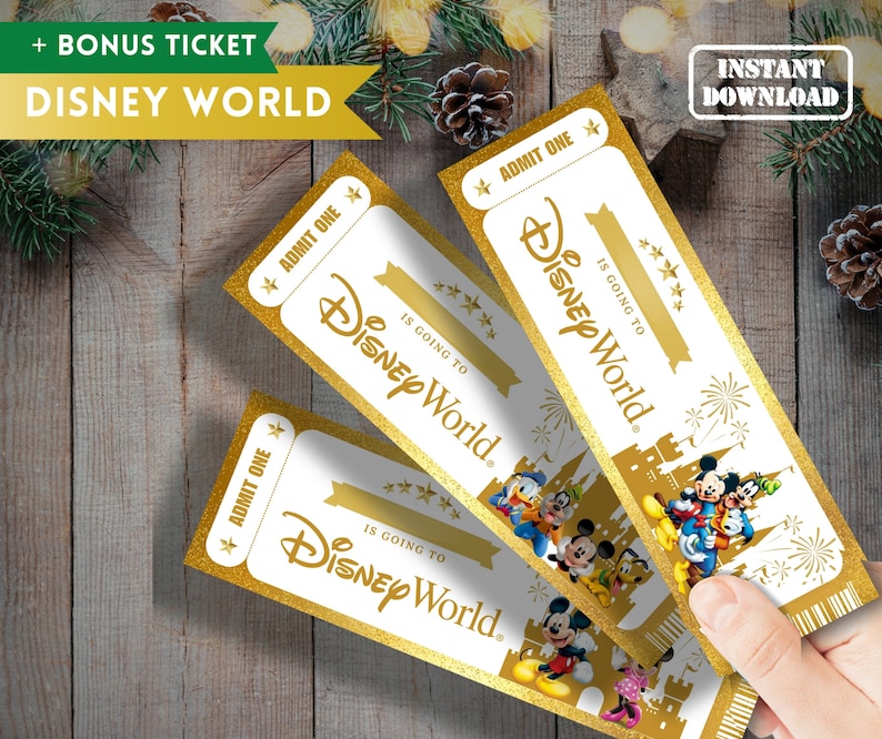 Theme Park Surprise Ticket: Disneyland Style - Printable PDF Download ...