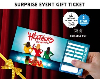 Printable Editable HOLLYWOOD Surprise BOARDING Pass TICKET - Etsy