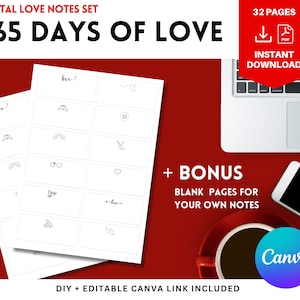 365 Love Notes / Valentine's Day Gift / Anniversary Gift / Birthday ...