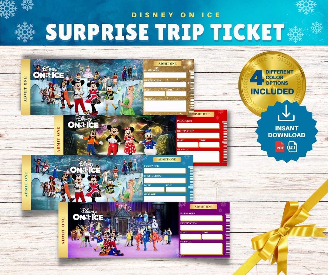 Disney on Ice Surprise Tickets - Editable Faux Event Keepsake - Etsy