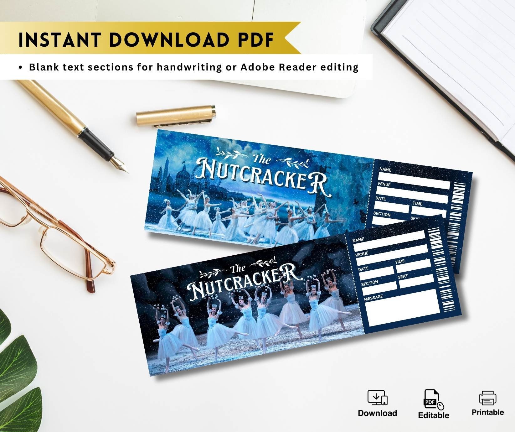 Nutcracker Ballet Tickets: Printable Broadway Surprise Gift - Etsy