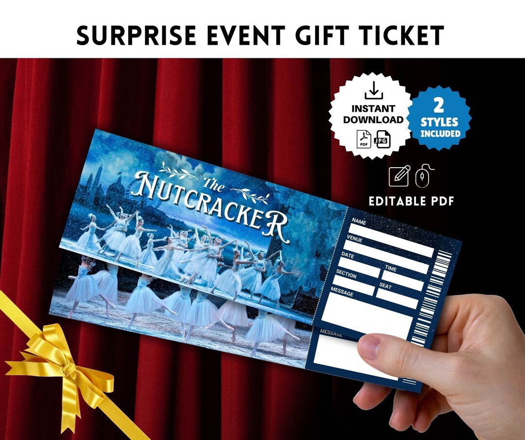 Nutcracker Ballet Tickets: Printable Broadway Surprise Gift - Etsy