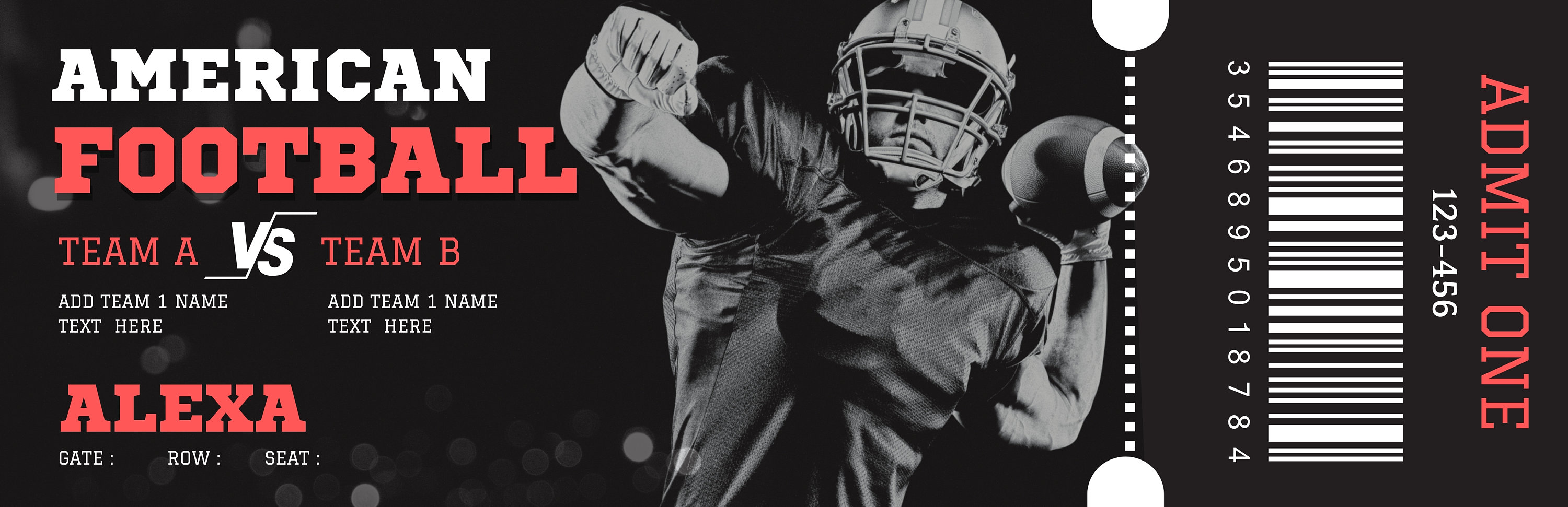 Printable AMERICAN FOOTBALL TICKET Surprise Game Gift Reveal - Etsy