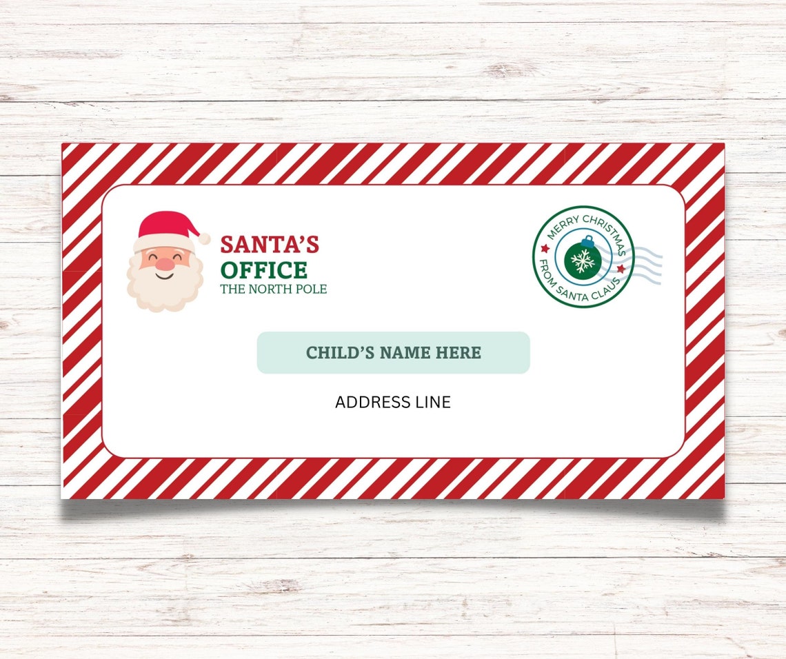 Letter From Santa Envelope Template INSTANT DOWNLOAD With - Etsy