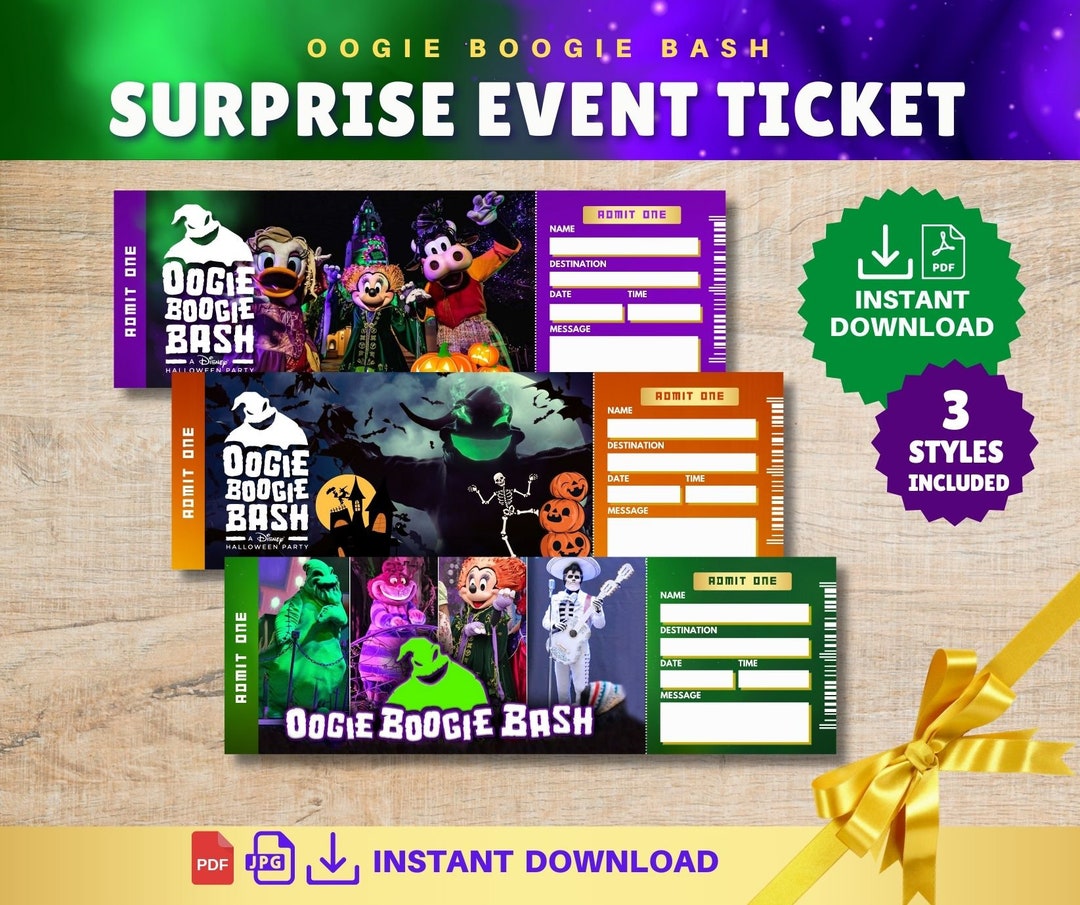 Printable HALLOWEEN PARTY Surprise Event Gift Template. Oogie Boogie ...