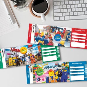 Printable BUILDING BLOCKS Theme Park Gift Ticket Surprise Trip Reveal ...