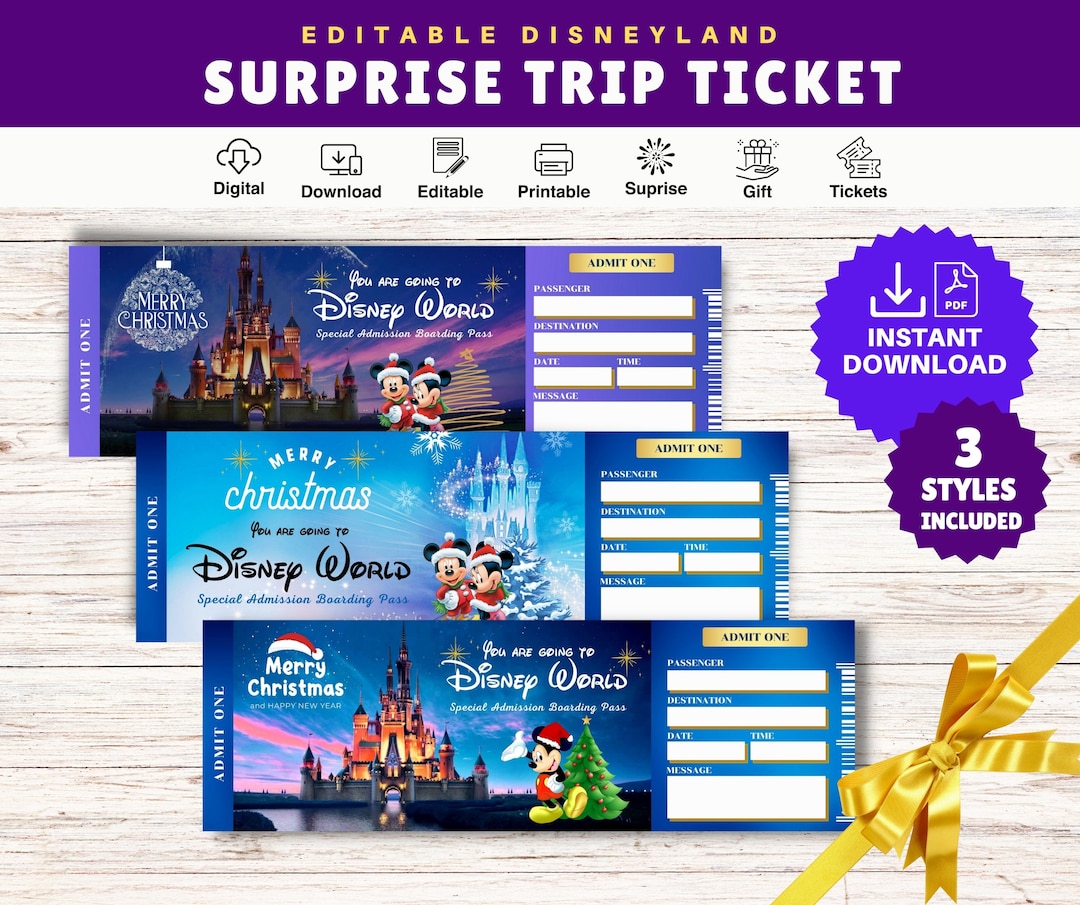 Surprise Christmas Amusement Park Ticket, Holiday Surprise Ticket ...