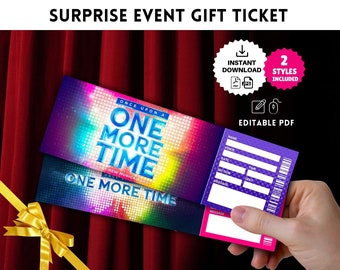 Printable Editable HOLLYWOOD Surprise BOARDING Pass TICKET - Etsy