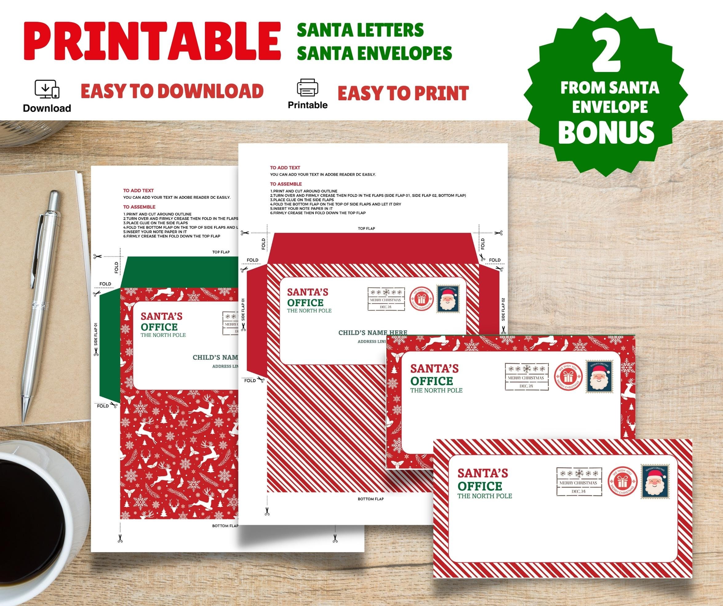 Printable Christmas Kids LETTER to SANTA Claus Letter to Santa Kids ...