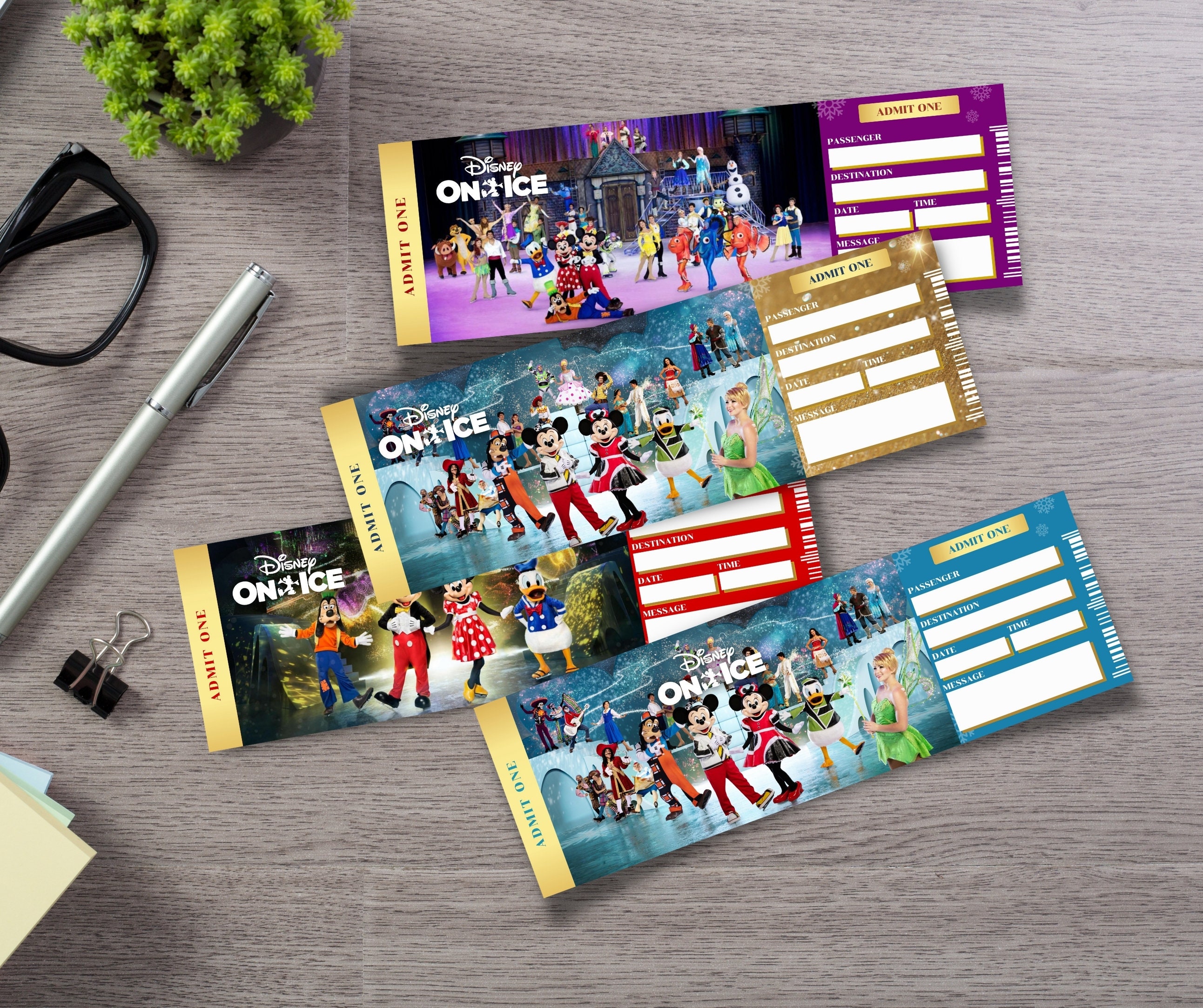 Disney on Ice Surprise Tickets - Editable Faux Event Keepsake - Etsy