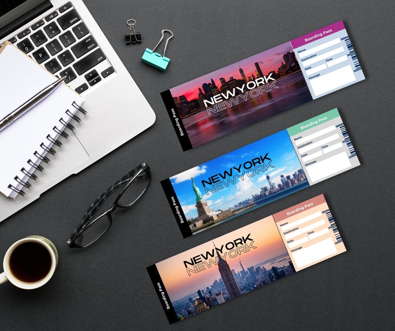 New York Surprise Trip Ticket: Printable Boarding Pass Gift - Etsy