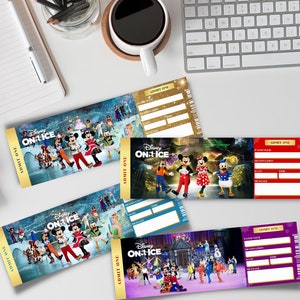Disney on Ice Surprise Tickets - Editable Faux Event Keepsake - Etsy