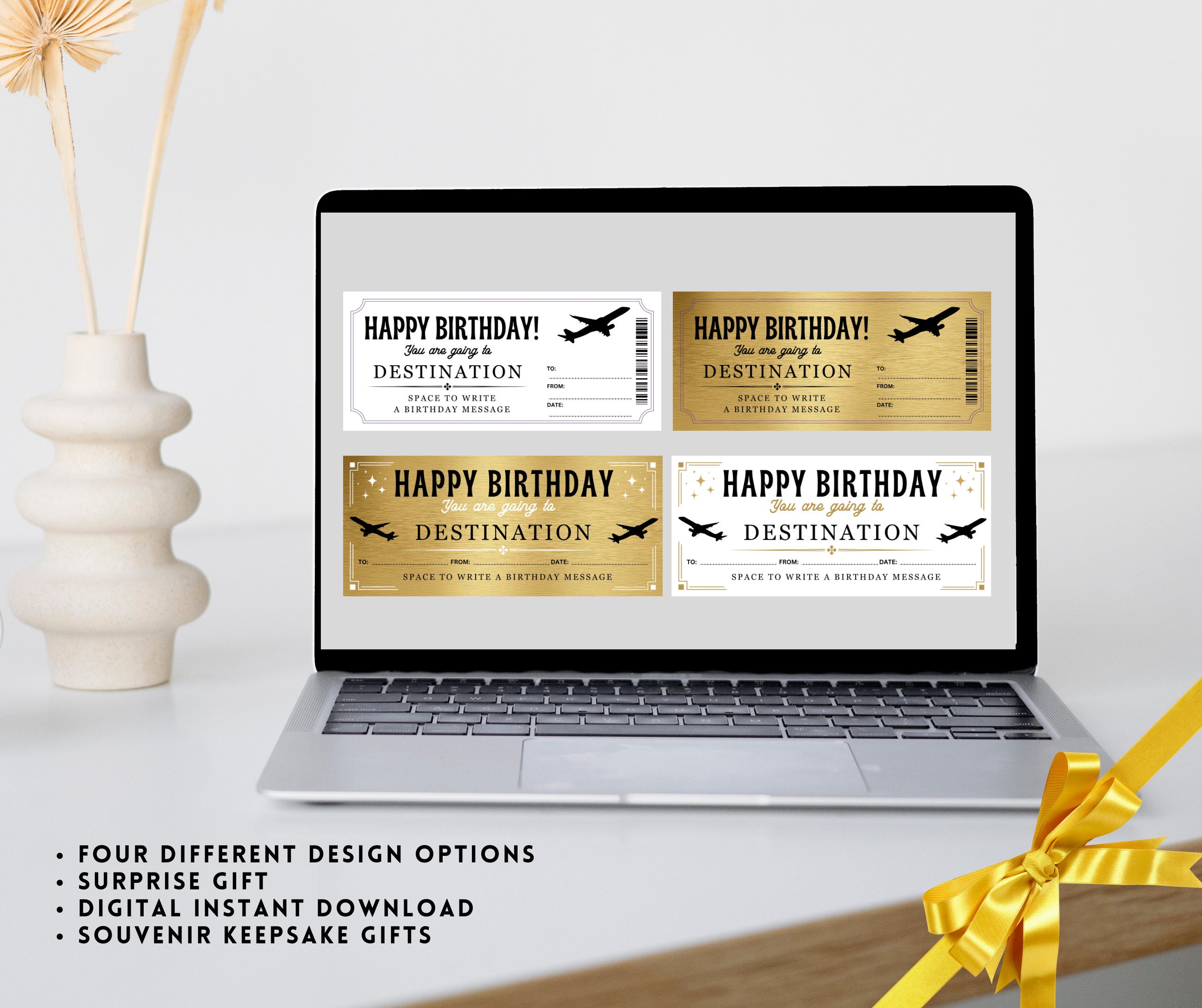 Geburtstagsüberraschungsgeschenk Bordkarte, Flugticket Vorlage ...