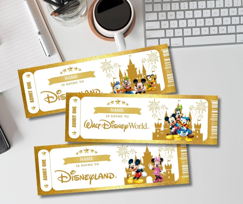 Theme Park Surprise Ticket: Disneyland Style - Printable PDF Download ...