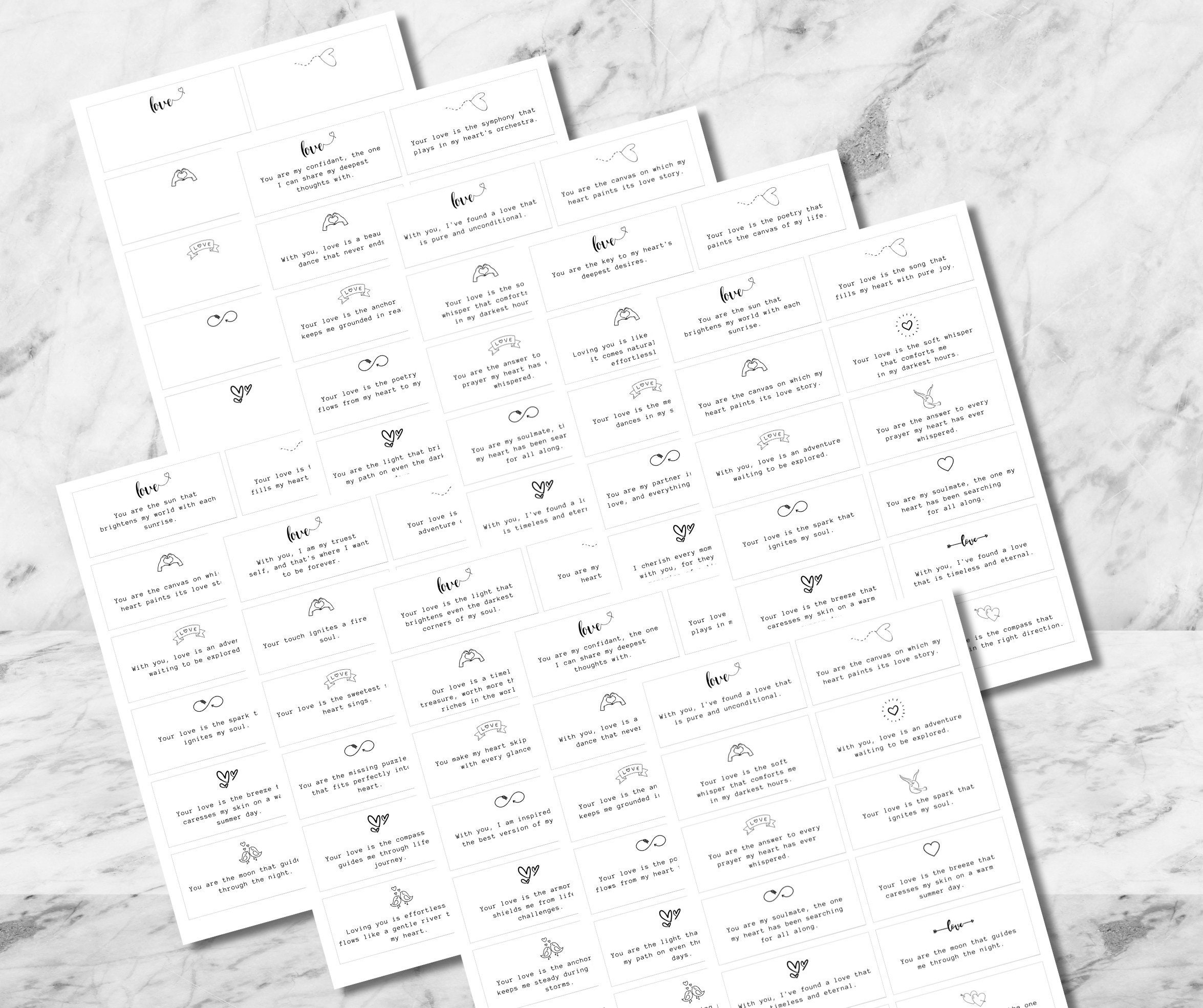 365 Love Notes Set: Daily Printable Messages for Couples - Etsy