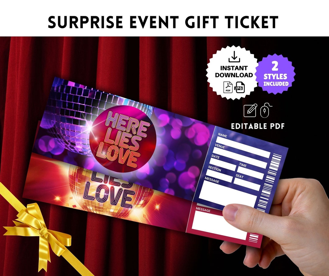 Printable HERE LIES LOVE Broadway Musical Surprise Ticket - Etsy