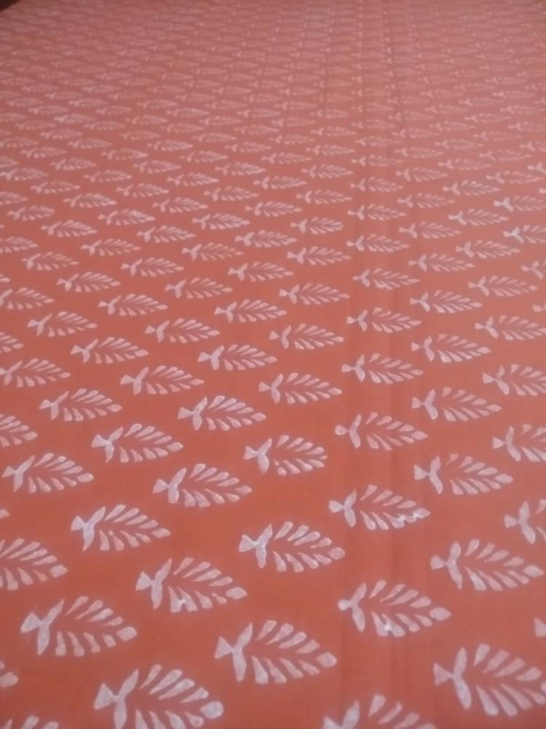 2.80 Yards Block Printed Fabric, Red Block Print Fabric, Handprinted Fabric, Block Print Fabric ...