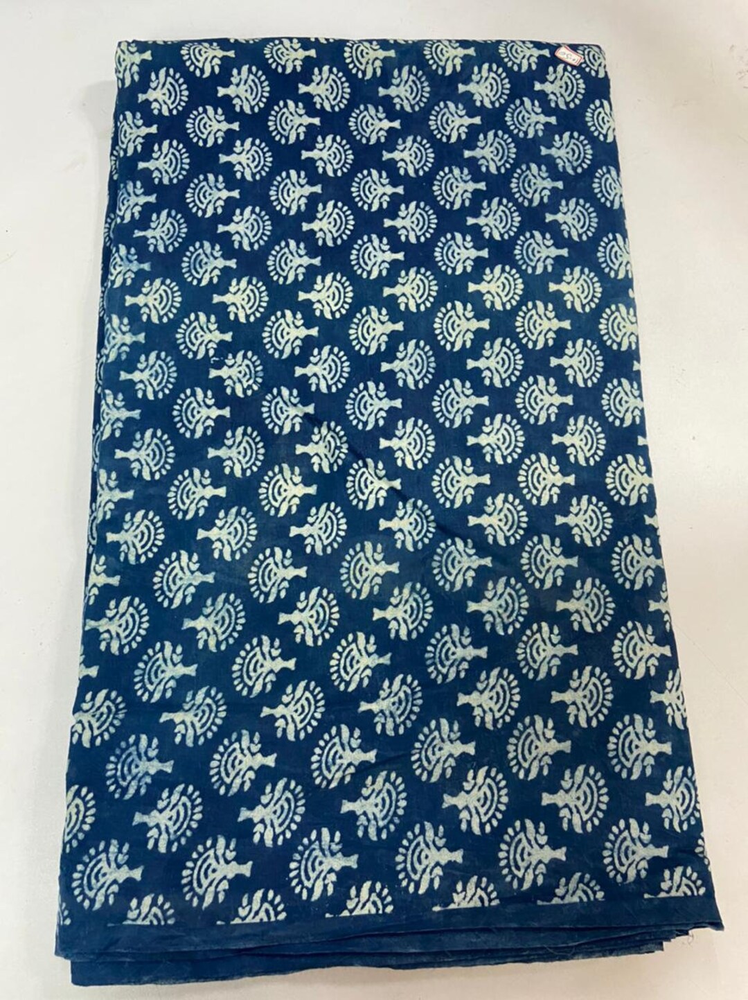Block Printed Indigo Blue Fabric Handprinted Fabric, Light Weight Women ...