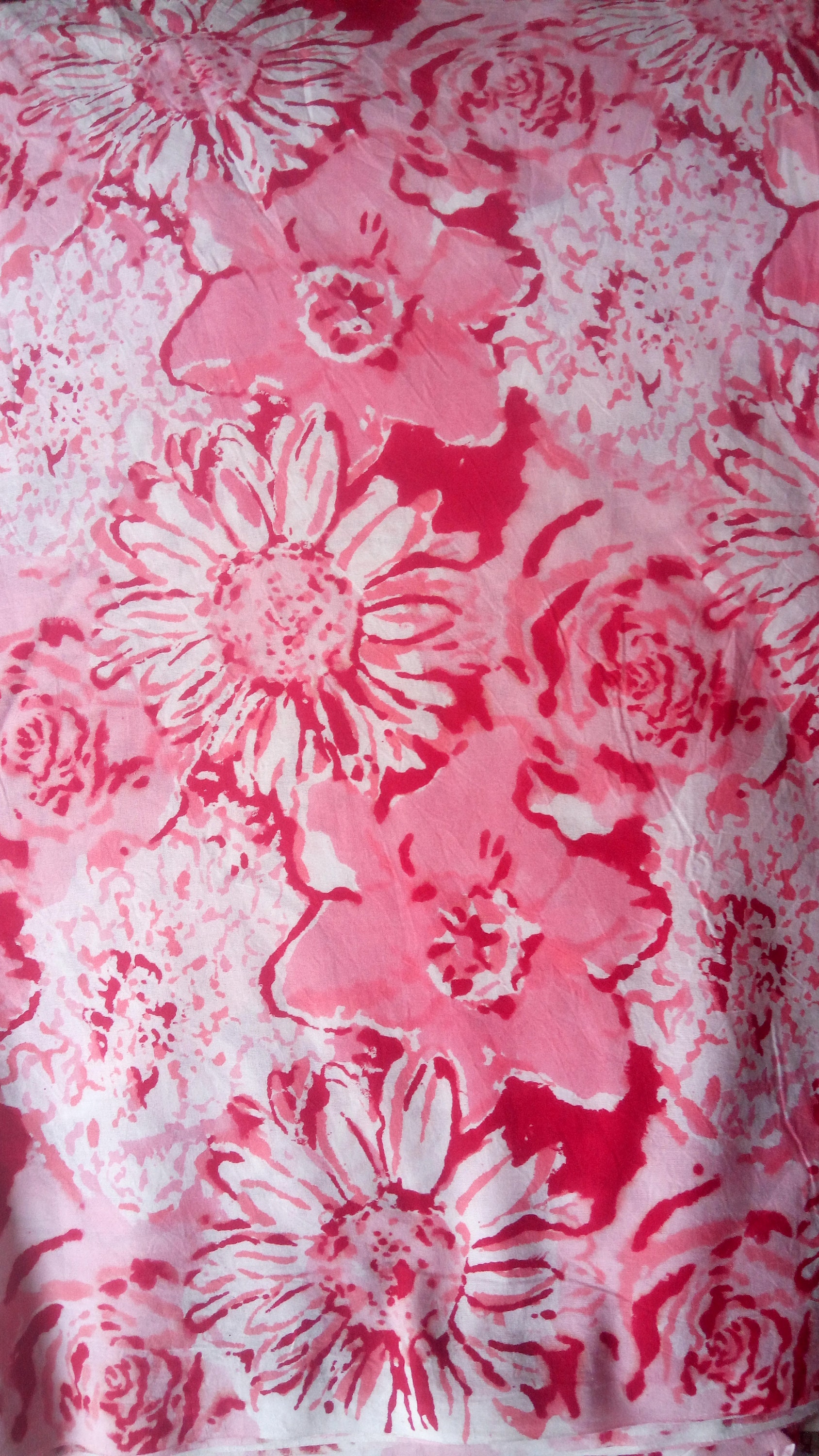 Block Printed Fabric Pink Block Print Fabric Handprinted | Etsy