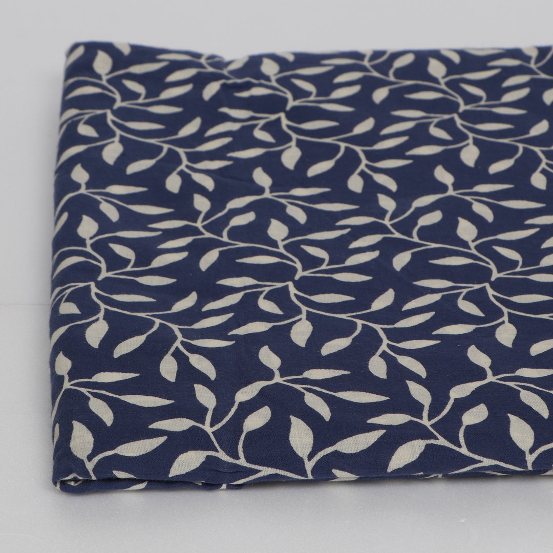 Blue Light Weight Soft Indian Fabric, Cotton Fabric by the Yard, Hand ...