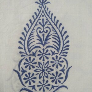 Block Printed Fabric, Blue Block Print Fabric, Handprinted Fabric ...