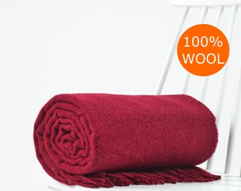 Red Wool Blanket - Etsy