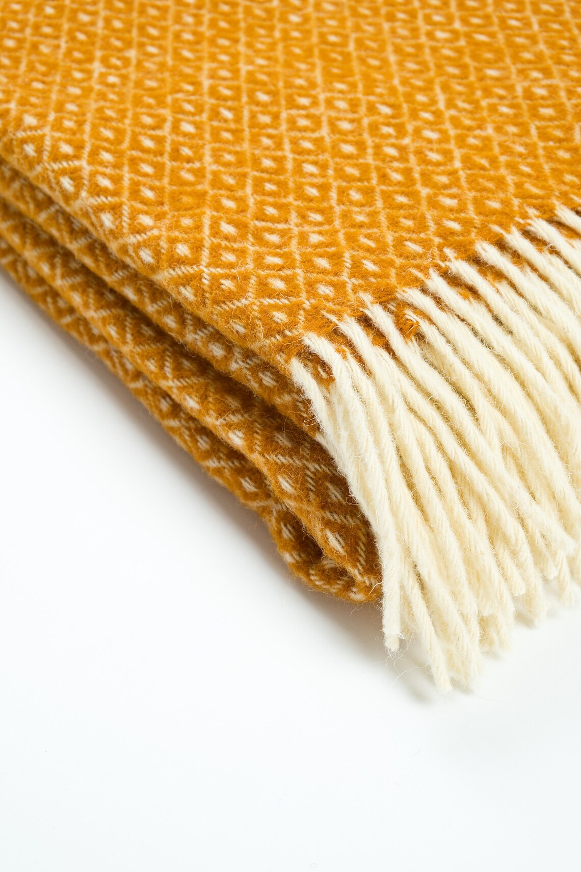 Mustard Yellow Natural Wool Little Diamond Weave Pattern - Etsy