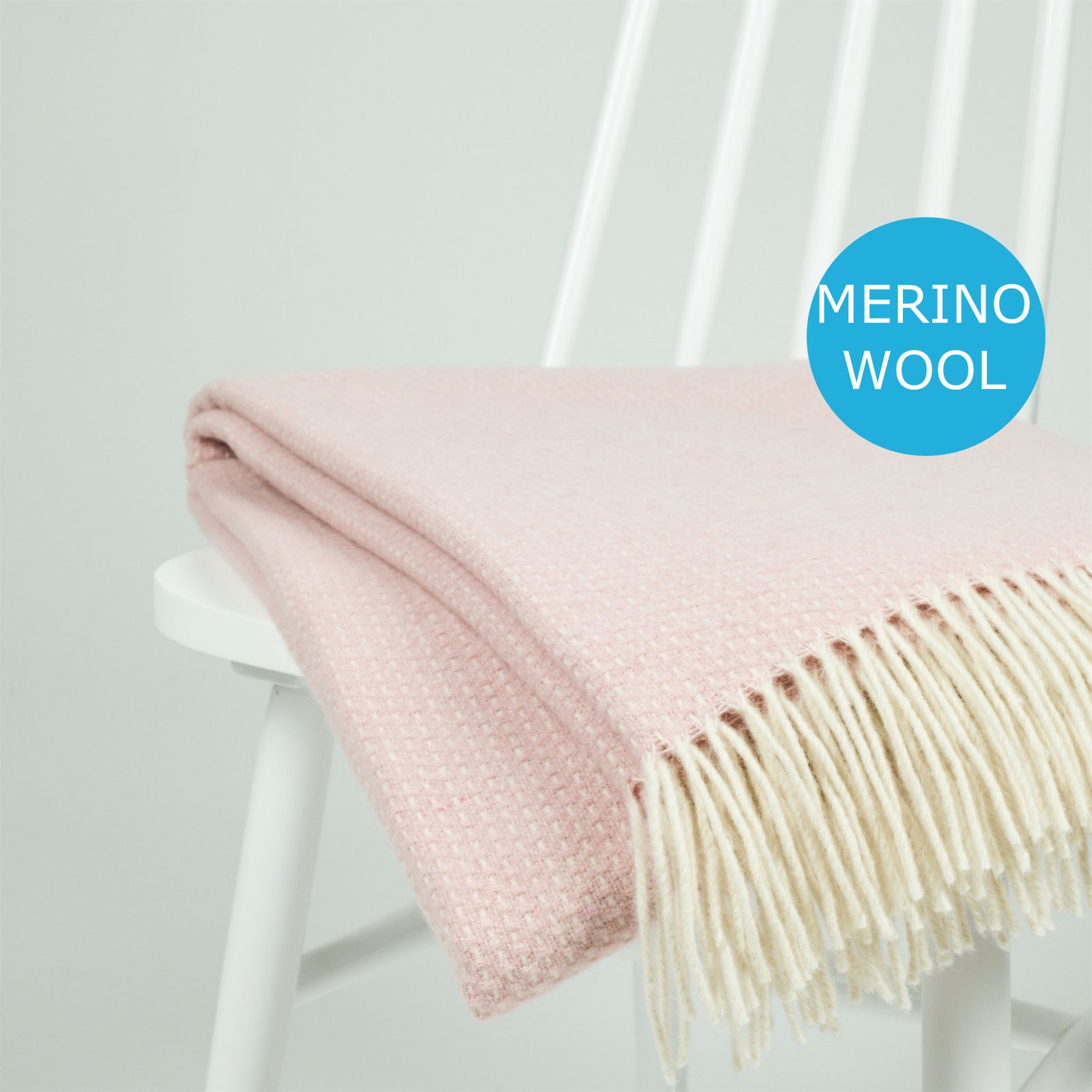 Pastel Light Pink Merino Wool Textured Solid Color Weave Large | Etsy