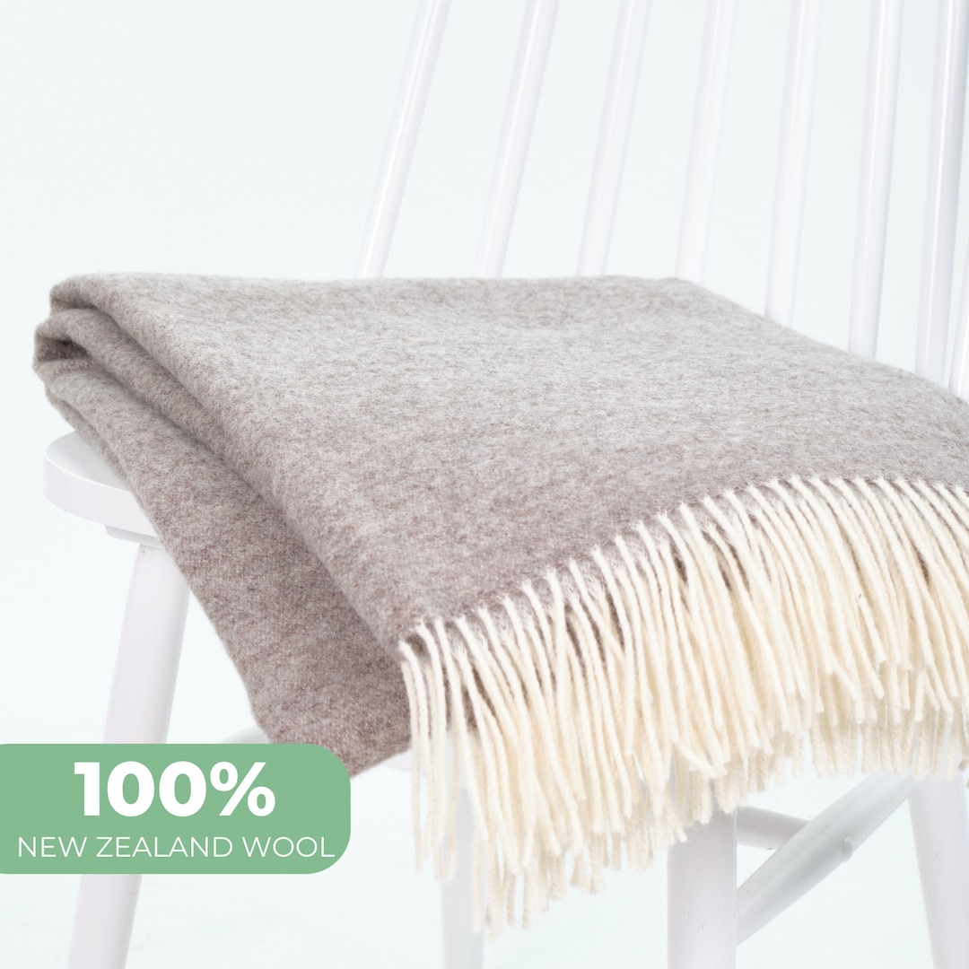 Light Brown Wool Throw Blanket: Rustic Scandinavian Hygge Decor ...