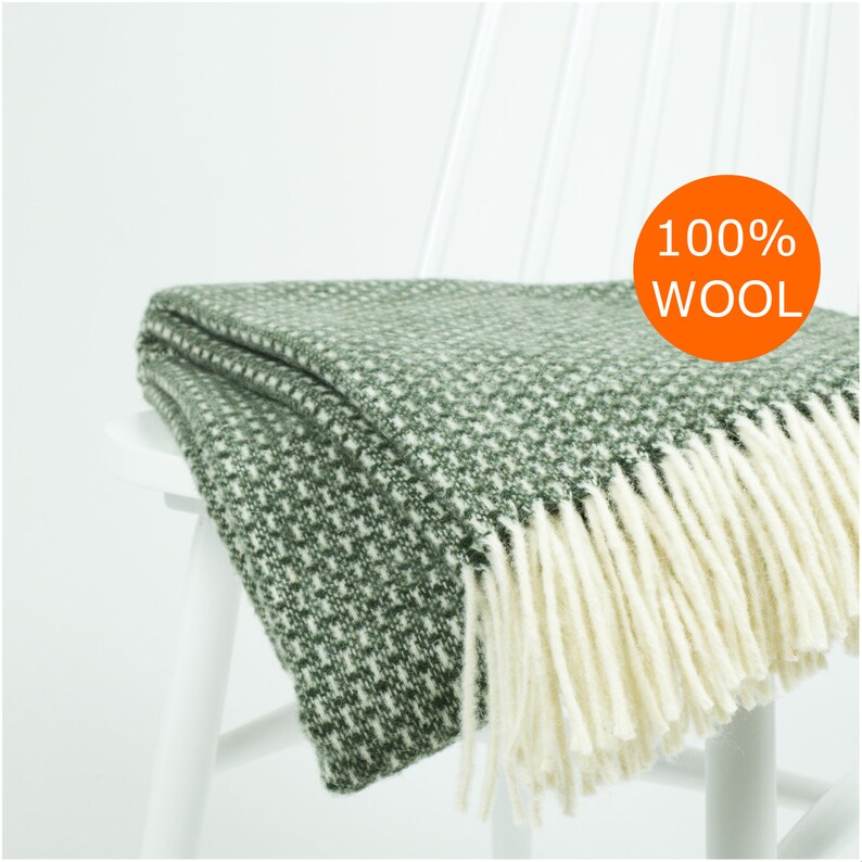 Large Dark Green Forest Green Stripe Knit Texture Sofa Throw | Etsy