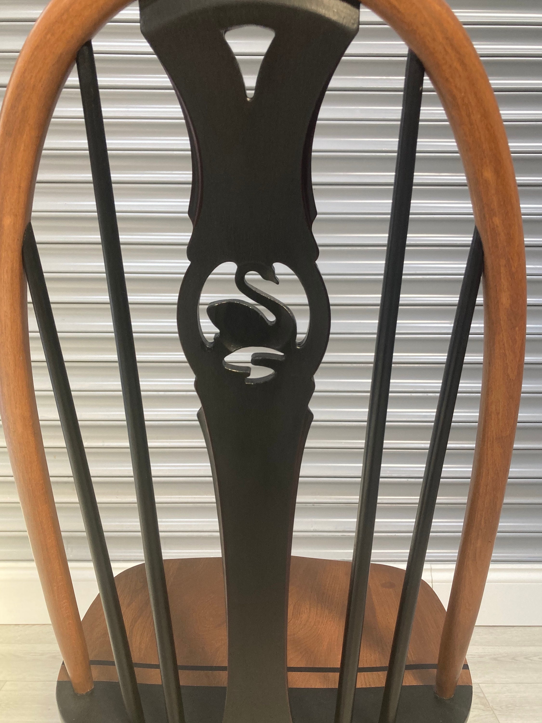 Vintage Ercol Quaker Windsor Swan Back Dining Chairs, in Golden Dawn ...