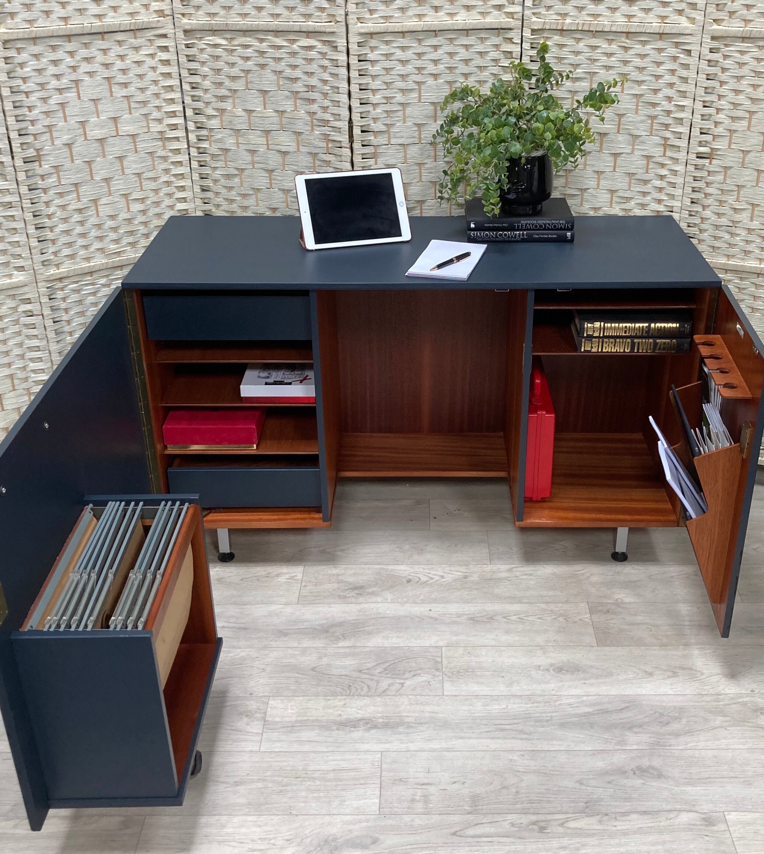 SOLD. Hidden Office/metamorphic Desk/sideboard by Newcraft Furniture in ...