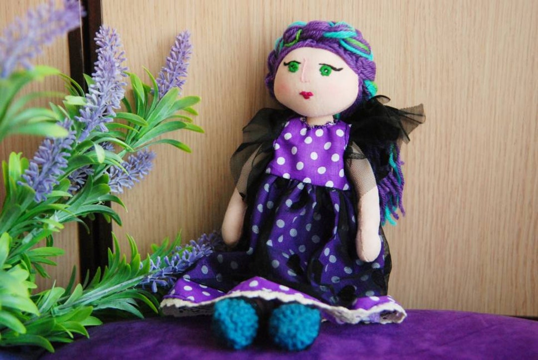 Rag Doll, Fabric Doll, Dark Doll. Gift Idea for Girls, Handmade, With ...