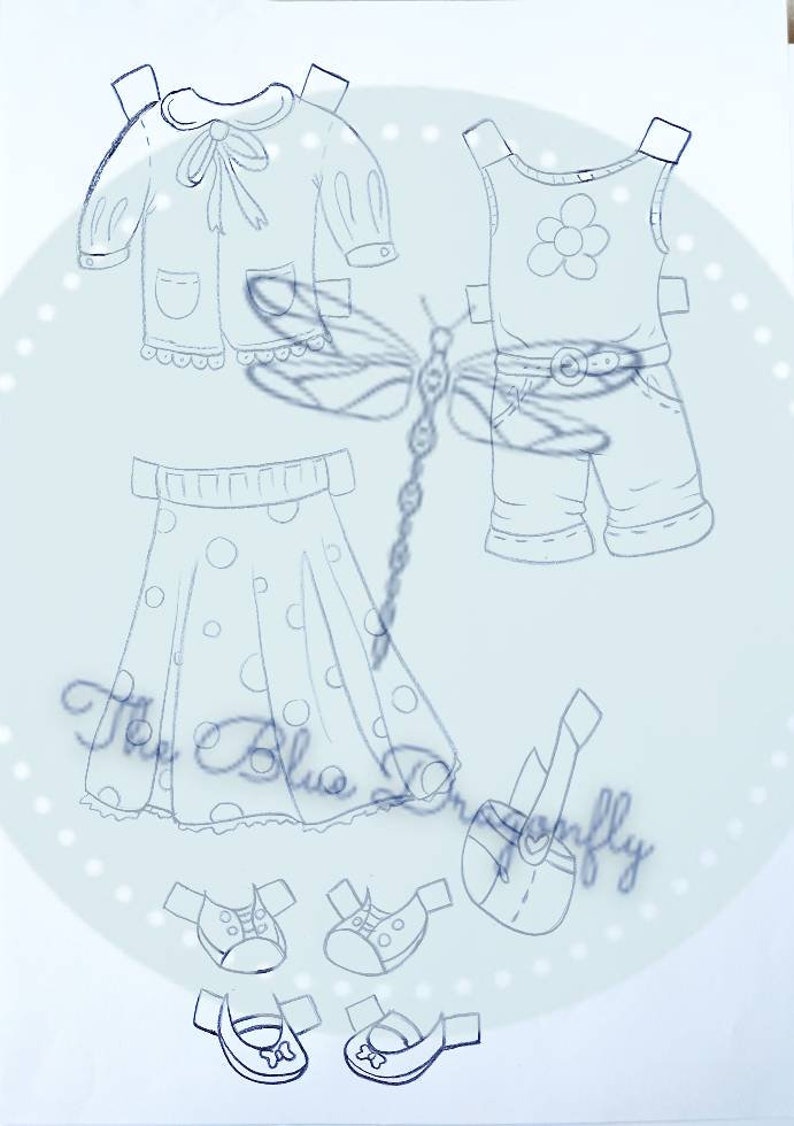 Paper Doll Coloring Doll Digital File Doll Clothes. Drawing - Etsy UK
