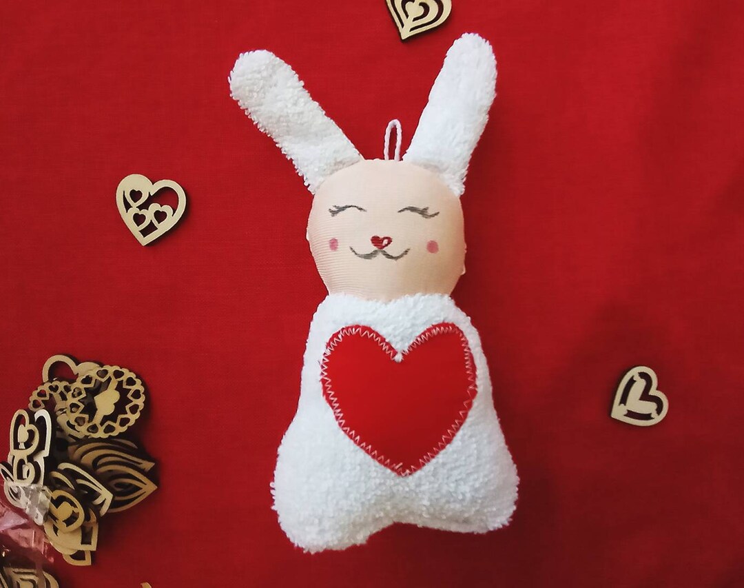 Plush Bunny, Small Key Ring, Puppet to Give as a Gift to Children or ...