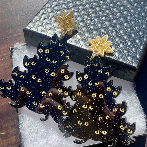 Cat Earrings - Etsy