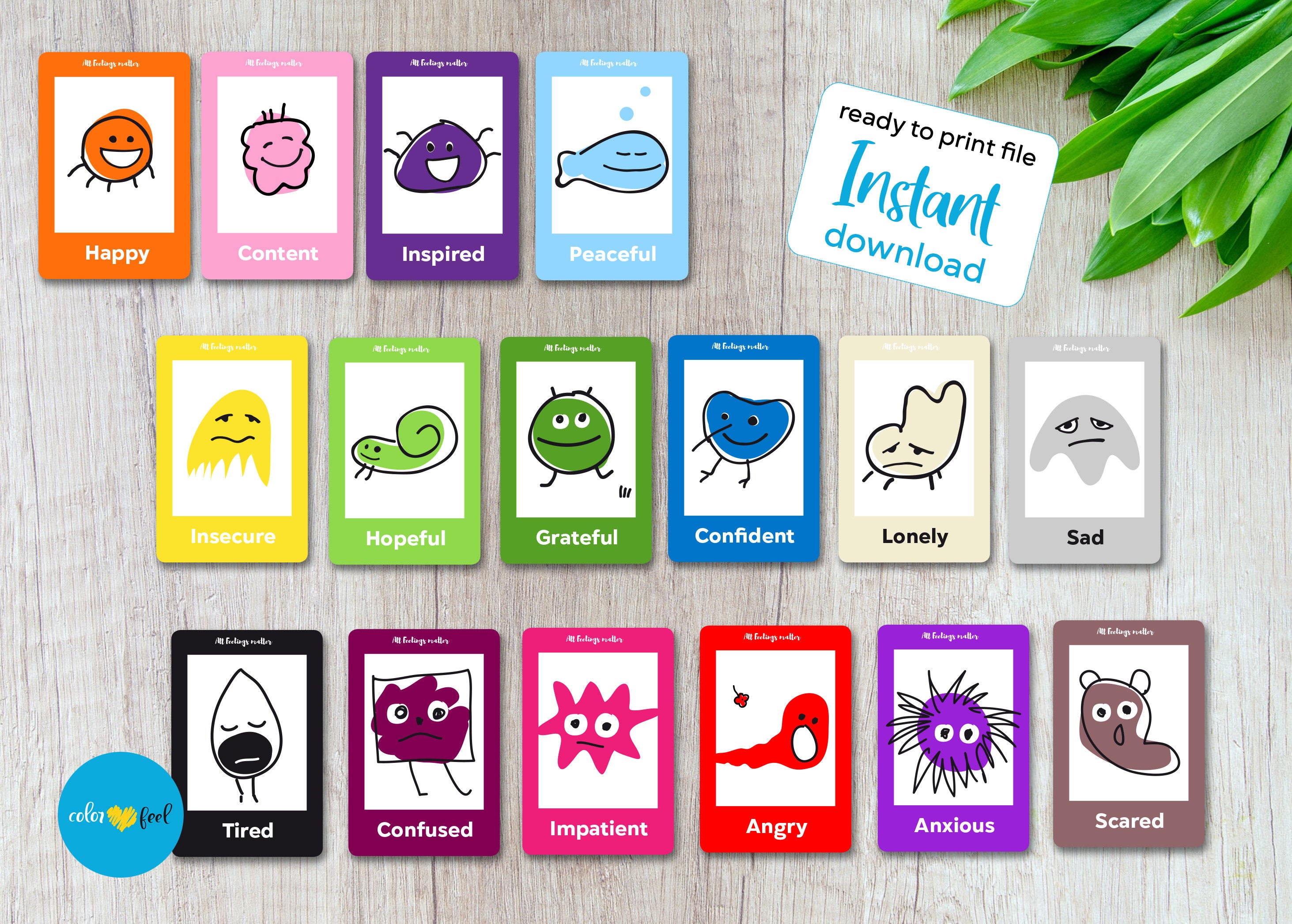 All Feelings Matter, Emotions Flashcards, Feelings Chart, Mental Health ...