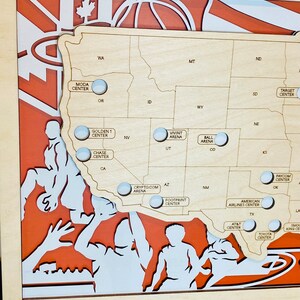 Basketball Arena Map | Custom Bucket List Map | NBA Arenas | Gift for ...